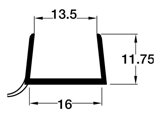 Plinth Strip Transparent 15-16mm 3000mm - AC Sissling